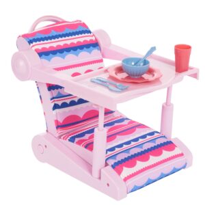 journey girls take-along seat for 18 inch dolls, includes folding chair and accessories, kids toys for ages 6 up by just play