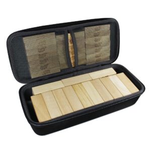 tudia eva empty hard carrying case compatible with jenga blocks 54 pieces [do not fit giant jenga]/ wooden tumbling tower game/stacking building blocks [case only, blocks not included]