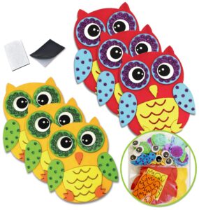 owl stickers foam crafts for kids magnet kits for kids fall crafts for kids preschool crafts kid magnets toddler craft kit magnet kids owl decal party crafts for kids childrens magnets (12 pack)