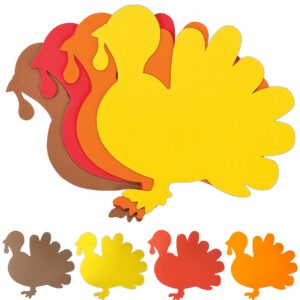 4e's novelty 8" foam turkey blank cut outs shapes 24 pack- thanksgiving crafts for kids bulk, thanksgiving craft for toddler kids classroom preschool bulletin board supplies