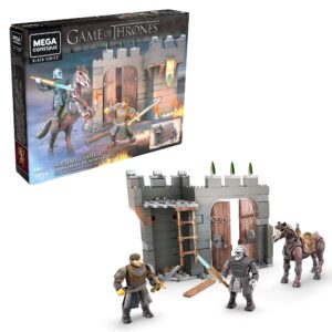 mega construx game of thrones winterfell defense construction set with character figures, building toys for collectors (185 pieces)