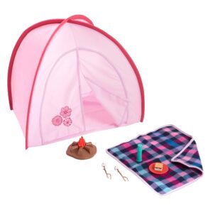 journey girls outdoor adventure camping set with tent, blanket and accessories, kids toys for ages 6 up by just play