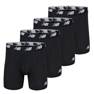 new balance men's no-fly cotton performance boxer briefs 5 inch inseam (4 pack of men's underwear)