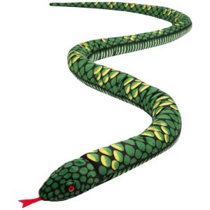 snake stuffed animal, giant animal snake plush, stuffed animal snake toy, birthday gifts for boys and girls (green, 110 inch)