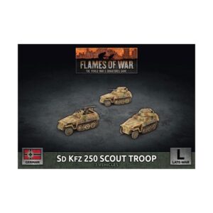 flames of war: late war: german: sd kfz 250 8cm/7.5cm/2cm scout platoon (gbx176)