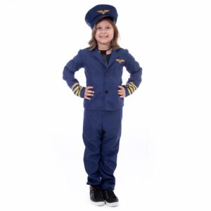 kids airline pilot halloween costume - dress up, pretend play (medium)