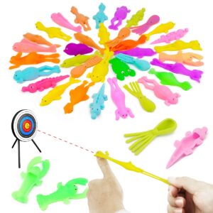 mimidou 30 pcs finger slingshot animal toy, funny stretchable flick rubber animals, a variety simulation animals great for various festivals and parties.