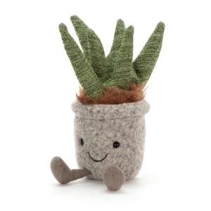 jellycat silly succulent aloe plant plush, 9 inches