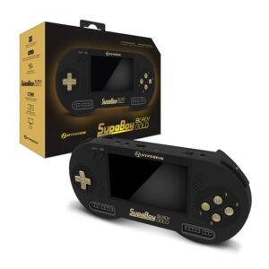 hyperkin supaboy blackgold portable pocket console for super nes/super famicom - super nes