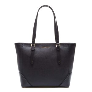 michael kors large aria leather tote, black