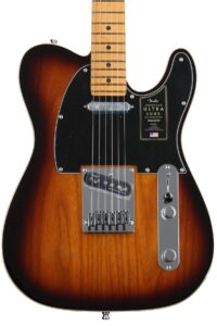 fender american ultra luxe telecaster - 2-color sunburst with maple fingerboard