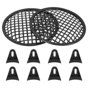 x autohaux 2pcs 6.5" black car audio speaker cover metal mesh subwoofer grill horn guard