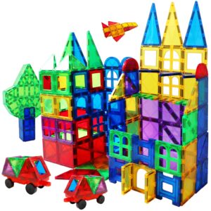 magblock magnetic tiles building blocks 130 pcs magnet tiles for kids ages 4-8 magnetic toys for boys and girls ages 8-10