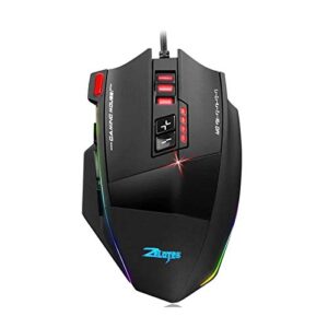 zelotes c13 gaming mouse, afunta led optical gaming mouse wired with 13 programmable buttons, compatible with pc mac laptop, dpi 1500/2500/4000/7000/10000