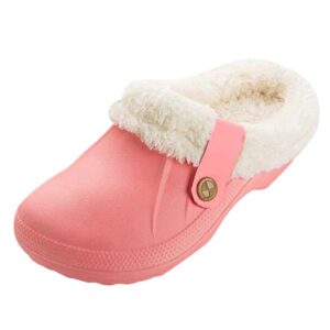 tootu waterproof slippers women men plush lined clogs winter garden shoes warm house slippers indoor outdoor