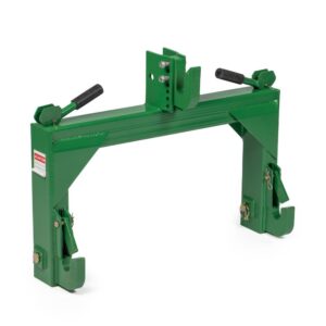 titan attachments green 3 point quick hitch adaptor to category 1 tractors, 3000 lb lifting capacity, 27.5" between lower arms, 14.5" ~17.5" level adjustment