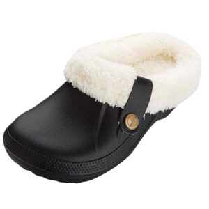 tootu waterproof slippers women men plush lined clogs winter garden shoes warm house slippers indoor outdoor