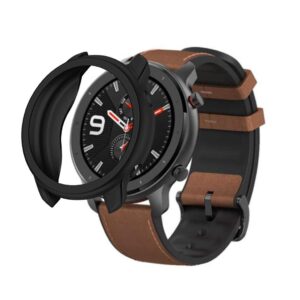 shan-s case compatible for amazfit gtr 47mm watch, soft tpu plated protector case full edge coverage bumper shell frame compatible for amazfit gtr 47mm watch