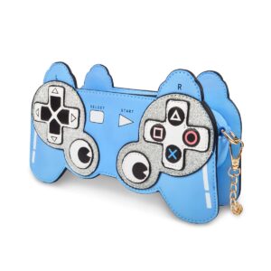 ustyle gamepad shaped crossbody bag, fashionable novel unique women shoulder bag with chain strap (blue)