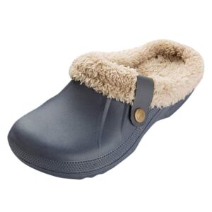 tootu waterproof slippers women men plush lined clogs winter garden shoes warm house slippers indoor outdoor