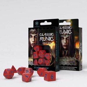 q-workshop classic runic red & blue dice set (7)