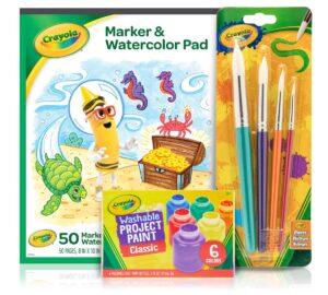 crayola kids paint set, washable kids paint, craft supplies, gift for kids, ages 3, 4, 5, 6, 7 [amazon exclusive]