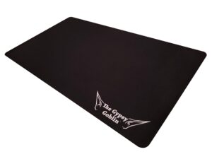 the gypsy goblin black mtg playmat for card games - 24”x13.5, smooth card mat protects your cards & table