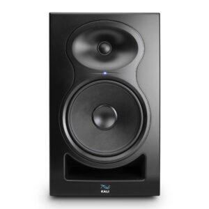 kali audio lp-8v2 8” powered studio monitor - 100w speaker system with boundary compensation eq settings - for mixing, recording, audio production - xlr, trs, rca input ports - single, black