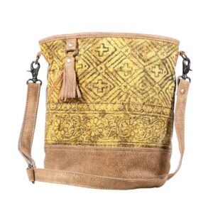 myra bags rusty canvas, leather & rug shoulder bag s-1895