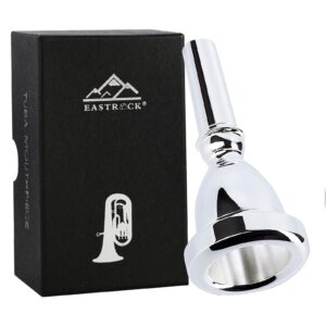 eastrock standard tuba mouthpiece, silver plated tuba mouthpiece size 22, tuba player replacement tuba parts vacuum packed