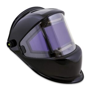 tgr digital panoramic 180 view solar powered auto darkening welding helmet - true color (black)