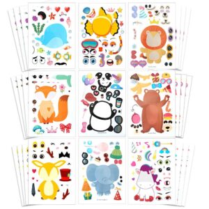 make a face sticker sheets, make your own animal mix and match sticker for kids. 36 pcs as gift of festival, reward, birthday, party favor, art craft,kids party favors