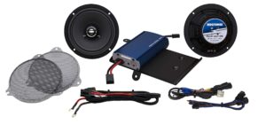 hogtunes g4 sg kit-rm with 225 watts rms amplifier & 6.5" front speakers (2 pack), fits 2014-2024 harley-davidson motorcycles