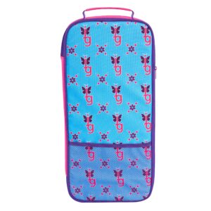 journey girls doll carrier with straps for 18 inch dolls, blue and pink, side zipper, kids toys for ages 6 up by just play