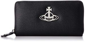 vivienne westwood women's leather round zipper wallet annie black