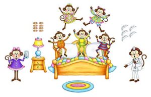 five little monkeys jumping on the bed felts flannel board story 26 pieces precut plus 6 coloring/activity pages lesson suggestions