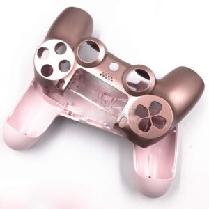 diy plastic housing shell full housing cover case skin full button replacement for playstation 4 jds-040 ps4 slim 040 controller (rose gold)