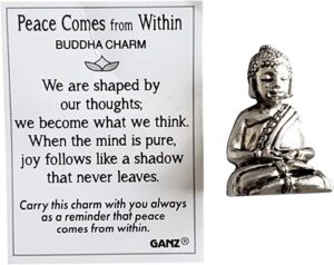 ganz peace comes from within buddha charm pocket token ~ 1 token & card