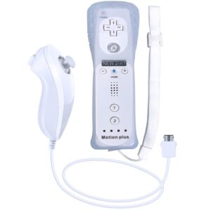 wii remote controller, cooleedtek remote plus controller and nunchuk controller for wii and wii u, with silicon case