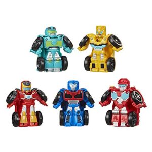 transformers playskool heroes rescue bots academy mini bot racers converting robot toy 5-pack, 2-inch collectible toy cars (amazon exclusive)