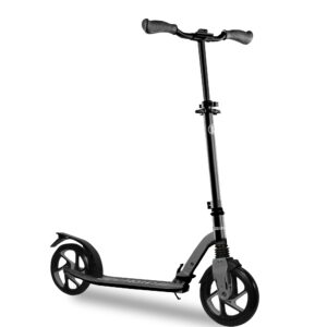 lascoota kick scooter for adults & teens. perfect for youth 12 years and up men & women. lightweight foldable adult scooter large sturdy wheels (dark) the metro