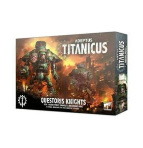 games workshop adeptus titanicus: questoris knight with thunder strike gauntlets and rocket pods