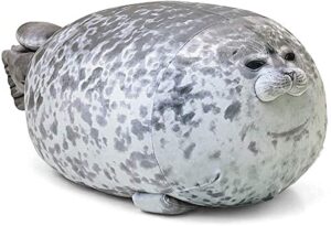 rainlin chubby blob seal stuffed cotton plush animal toy cute ocean (a-gray, large(23.6 in))