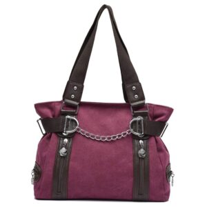 high grade nylon fabrics multi-pocket crossbody purse bags for women travel shoulder bag casual mummy bag (purple)