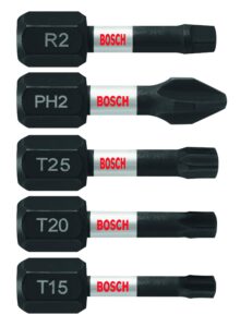 bosch itv105 5 pc. impact tough™ 1 in. screwdriving bit set