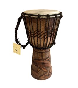 jive djembe drum african bongo congo wood drum deep carved solid mahogany goat skin professional quality 16" high (dolphin)