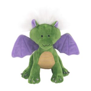 lambs & ivy dragon plush green/purple stuffed animal toy - gus