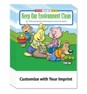 zoco - keep our environment clean - custom coloring books (250 bulk pack, without crayons) - conservation, recycling - earth day supplies - educational activities for kids