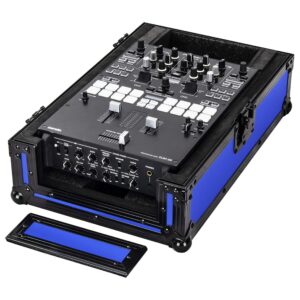 odyssey fr10mixbkbluxd universal 10" format extra deep black on blue dj mixer case