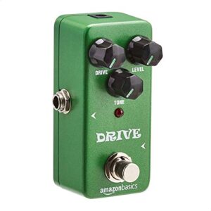 amazon basics overdrive guitar effect pedal, true bypass, 2 modes, green